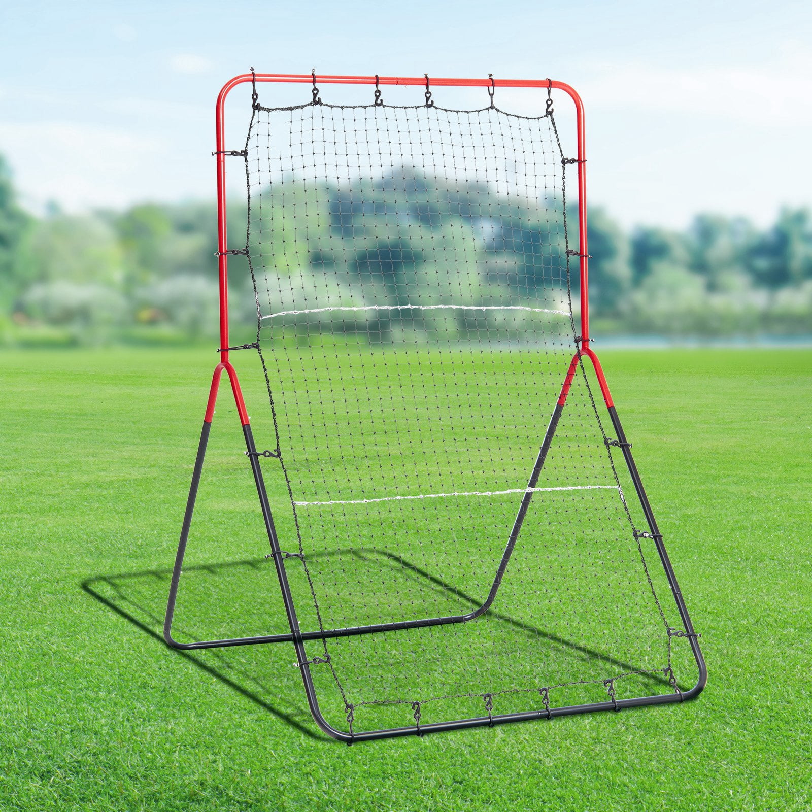 VEVOR Baseball and Softball Rebounder Net - 3x4.5 ft Pitchback, 3-Way ...
