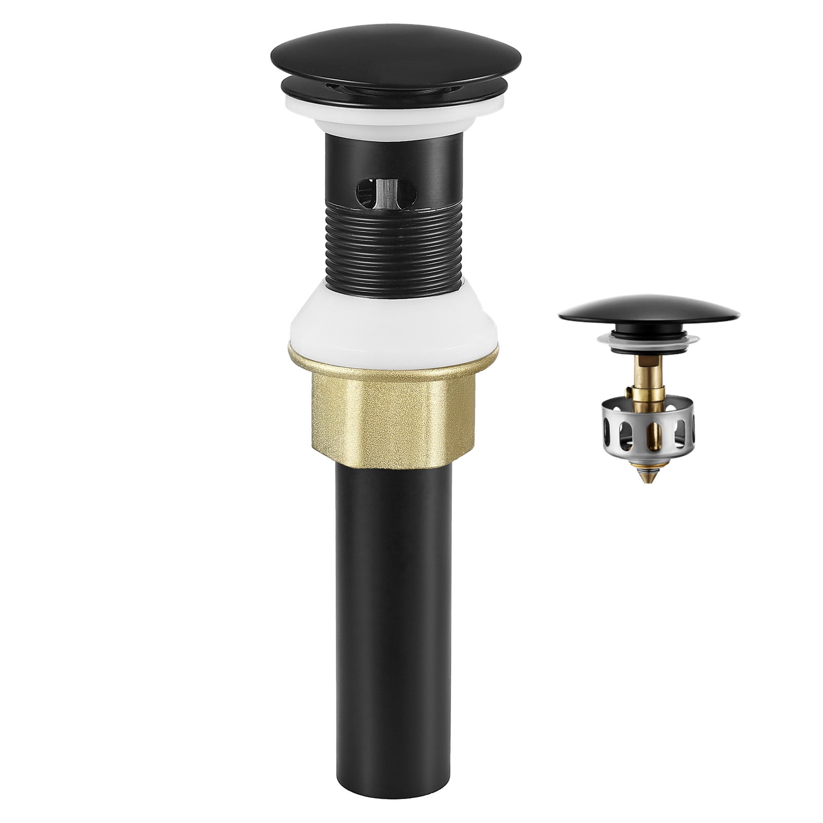 VEVOR Bathroom Sink Drain with Overflow, Brass and 304 Stainless Steel ...