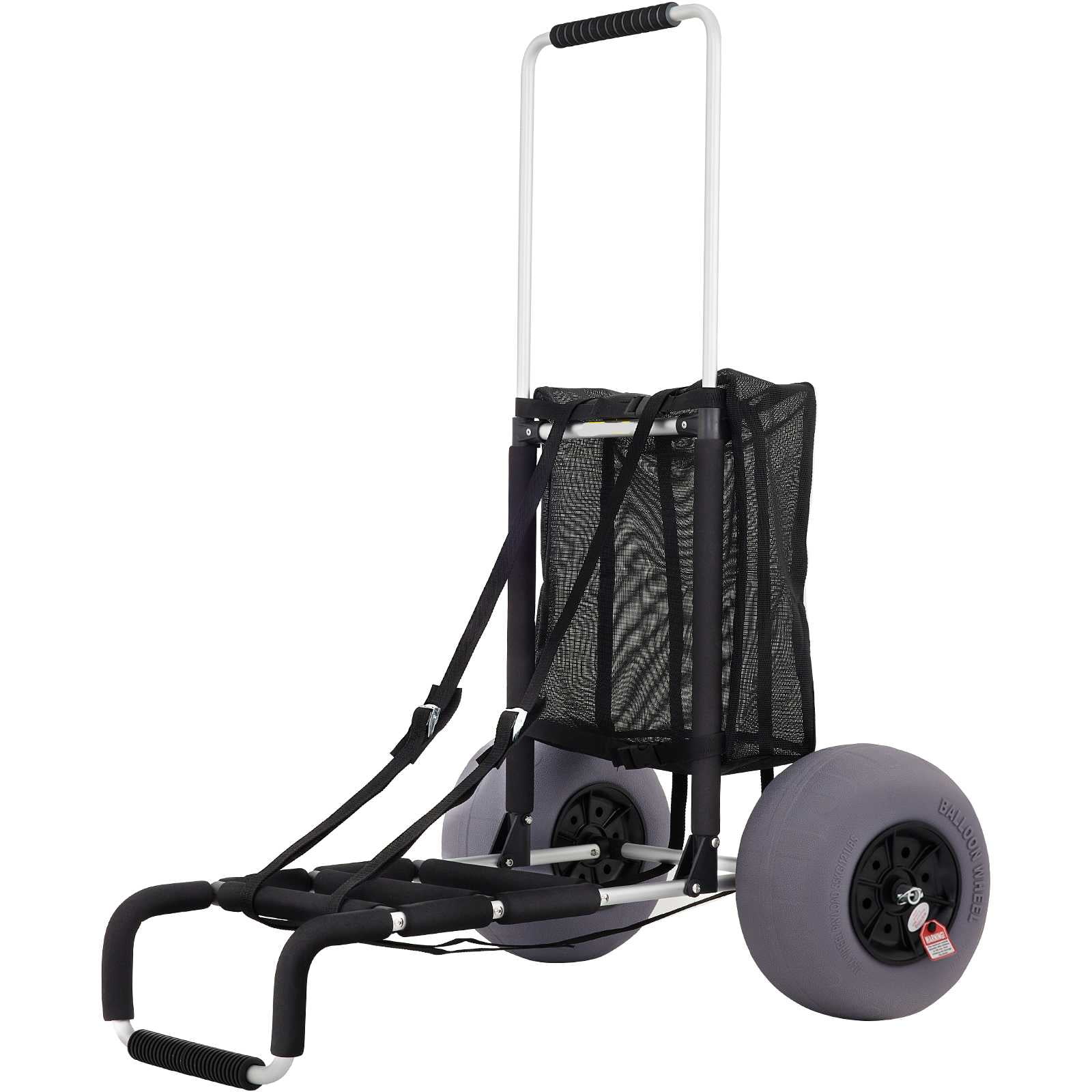 VEVOR Beach Cart, 165 lbs Capacity, Adjustable Handle, 23 x 15 in Deck ...