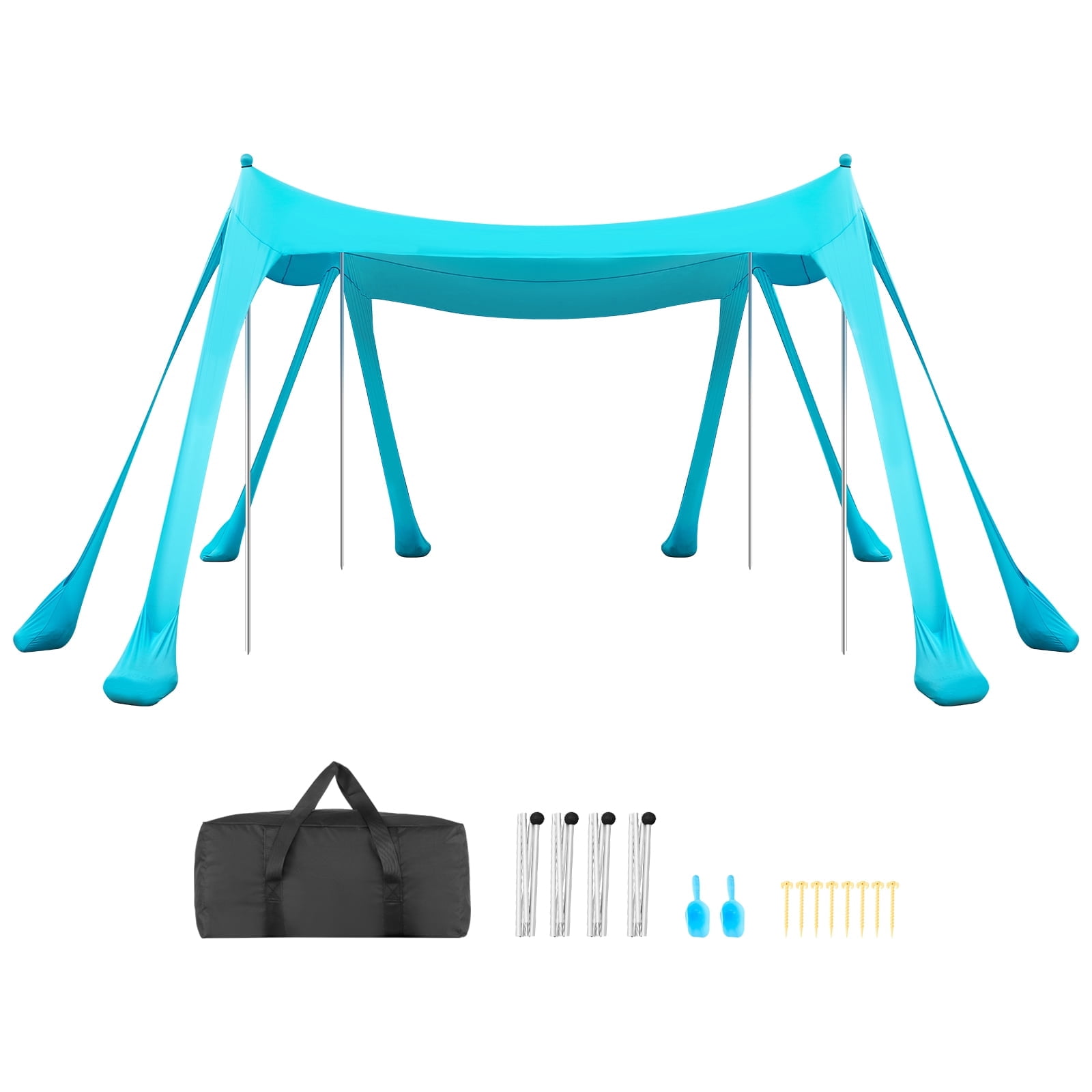 VEVOR Beach Tent Sun Shelter, UPF50+ Sun Protection, 6.6 ft Tall, 10 x ...