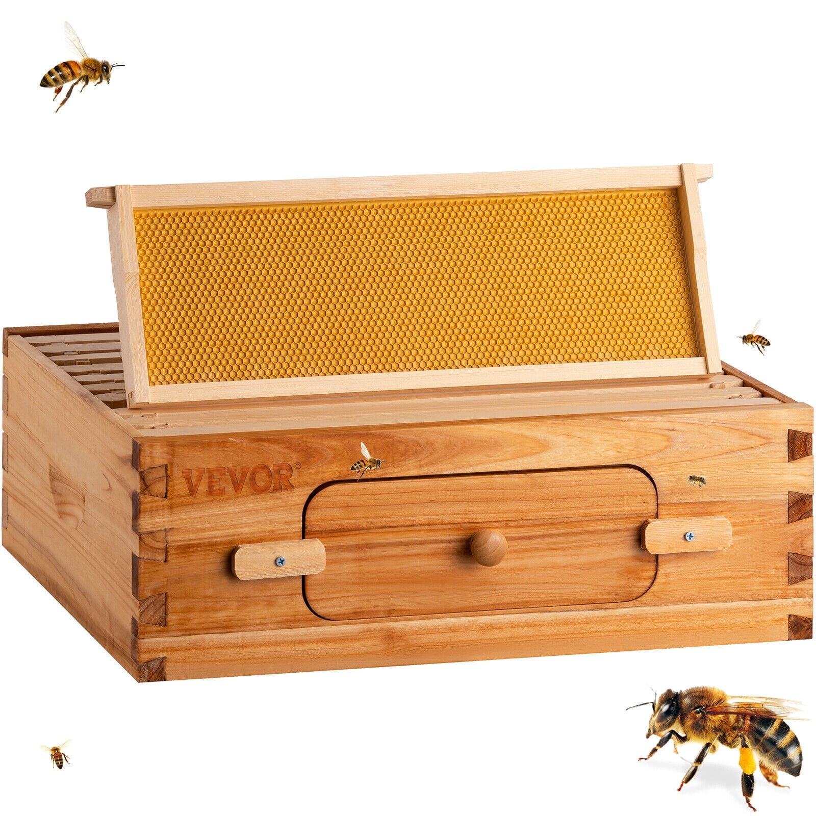 VEVOR Beehive Box Kit Bee Honey Hive 10-40 Frames Medium & Deep Beeswax ...