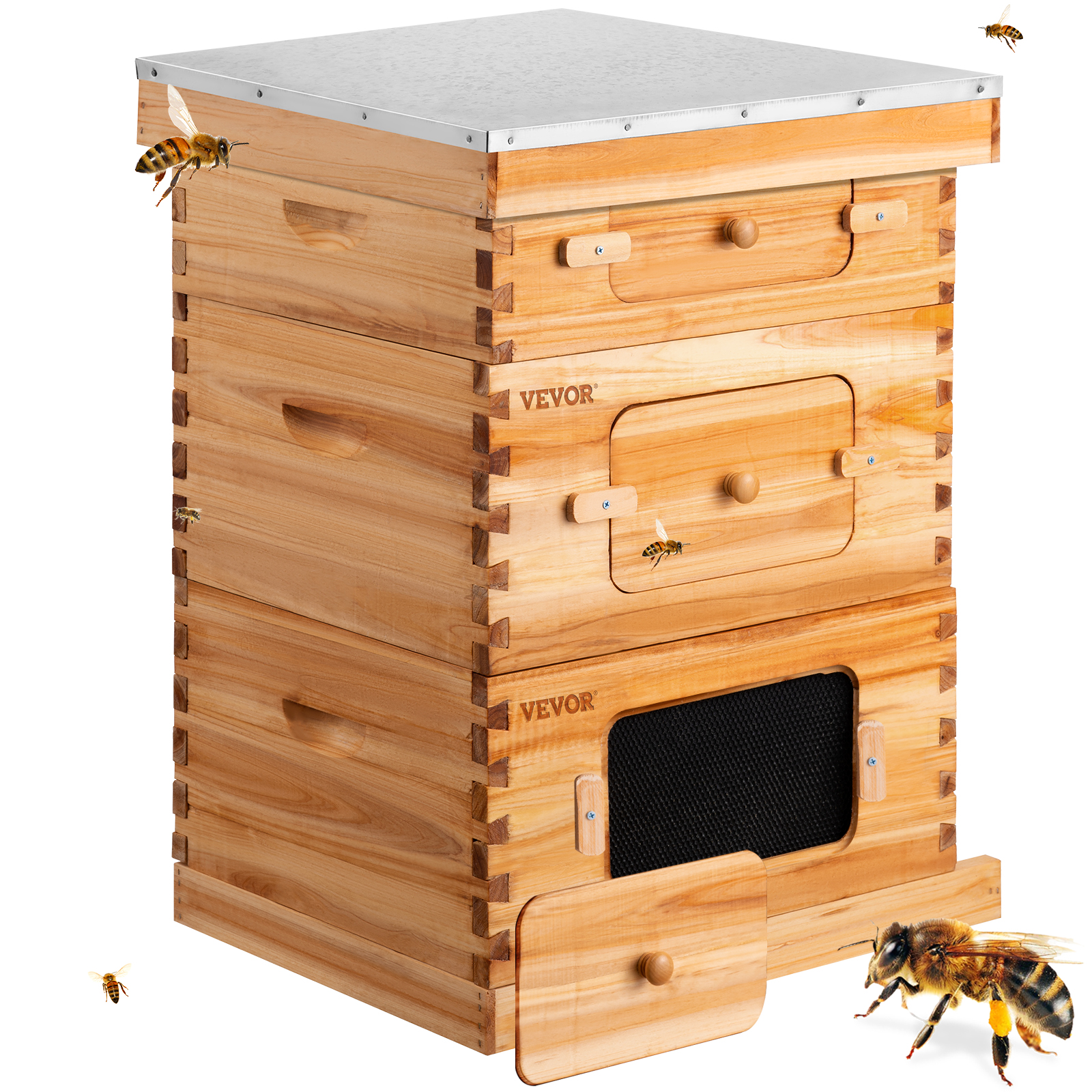 20 Deep Frame & 10 Medium Frame w/ 3 Brood Boxes Hive Frame/Bee Hive ...