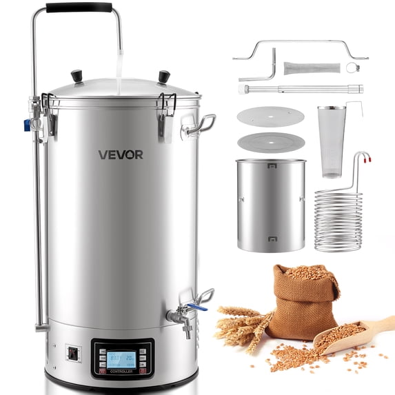 VEVOR Beer Brewing Equipment, 16 Gal/60L Beer Maker with Anti-Burn Pump ...