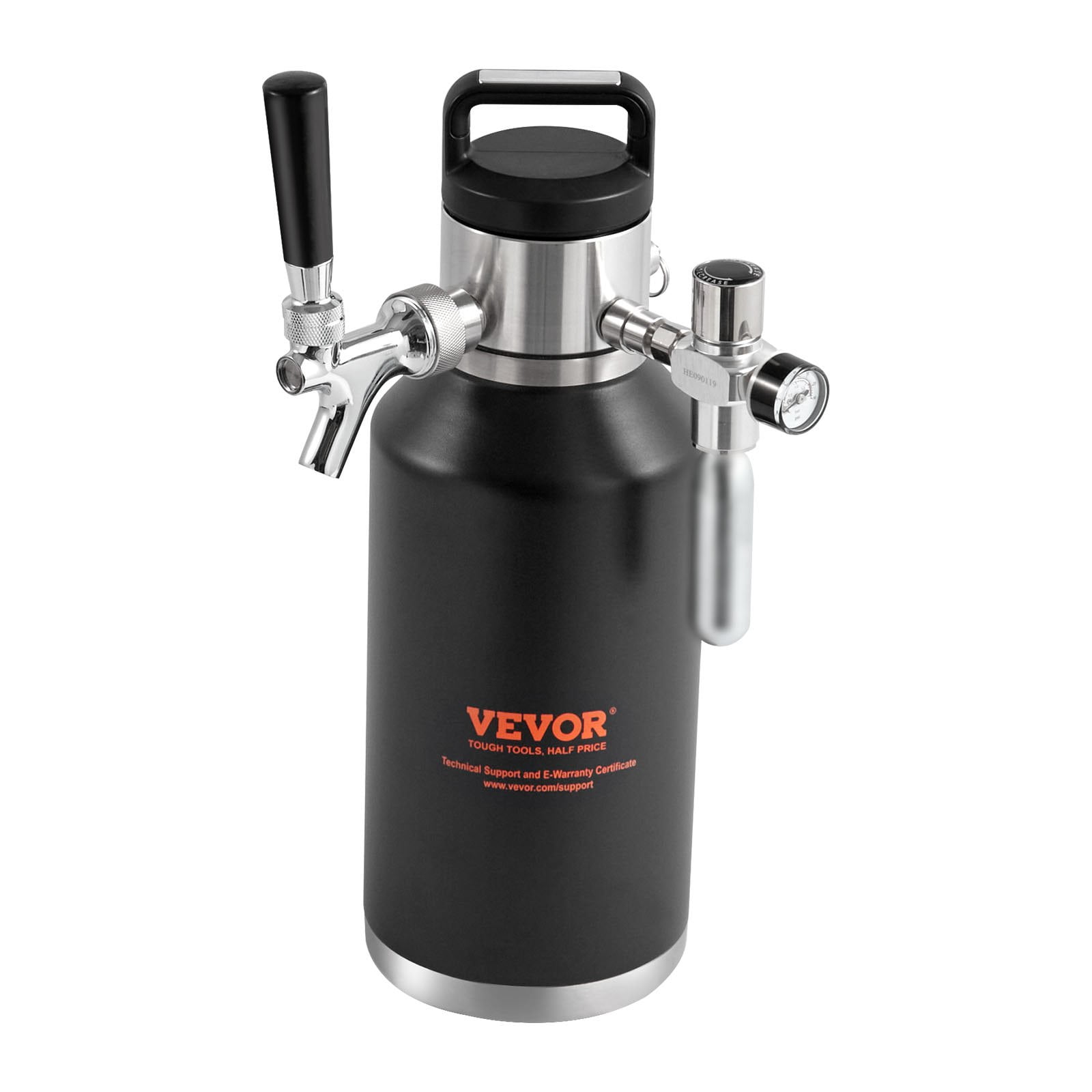 VEVOR Beer Growler Tap System, 64Oz 1.89L Mini Keg, 304 Stainless Steel ...