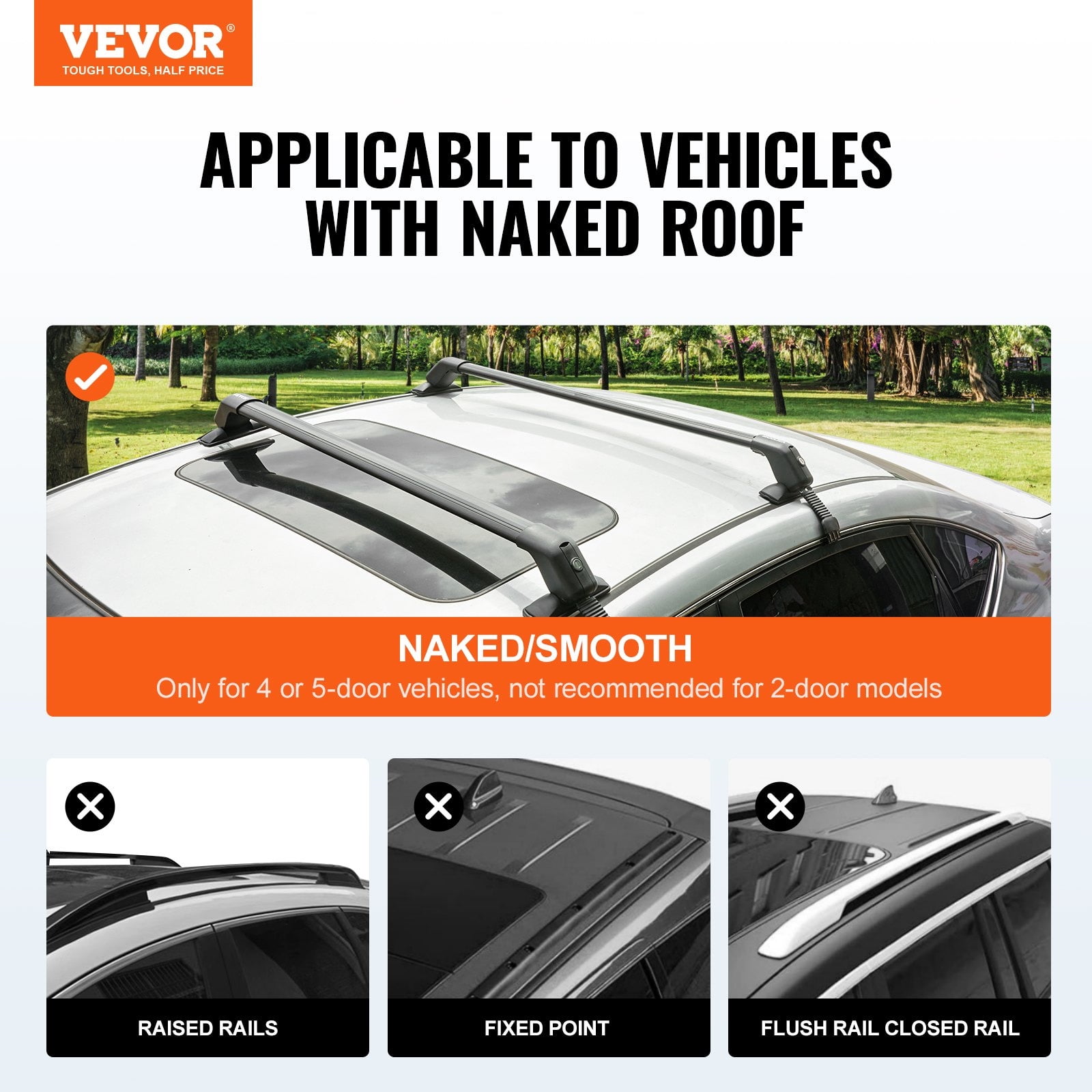 VEVOR Black Aluminium Roof Rack Basket Tray Luggage Cargo Carrier with ...
