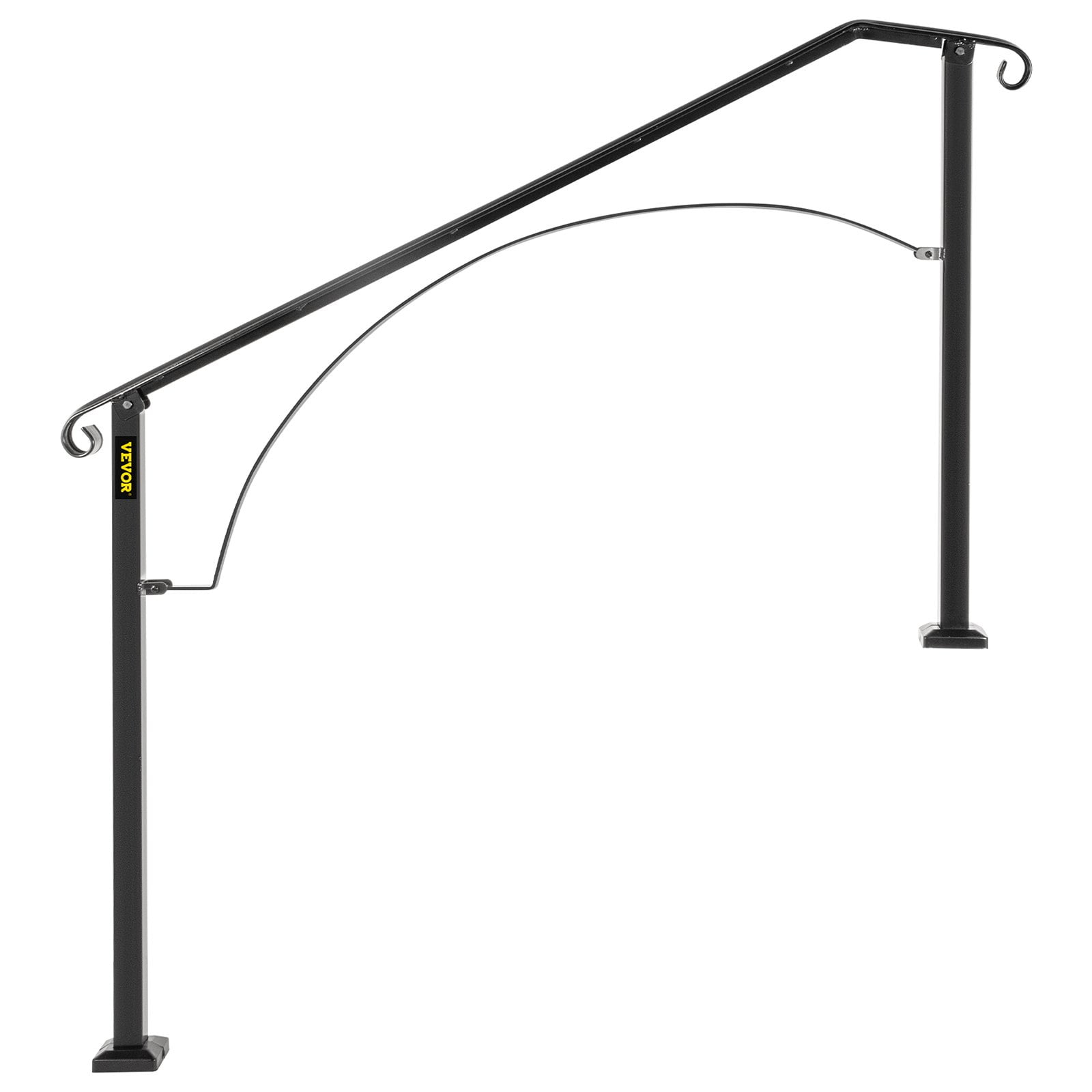 VEVOR Black Outdoor Stair Handrails (3-4 Steps) - Walmart.com