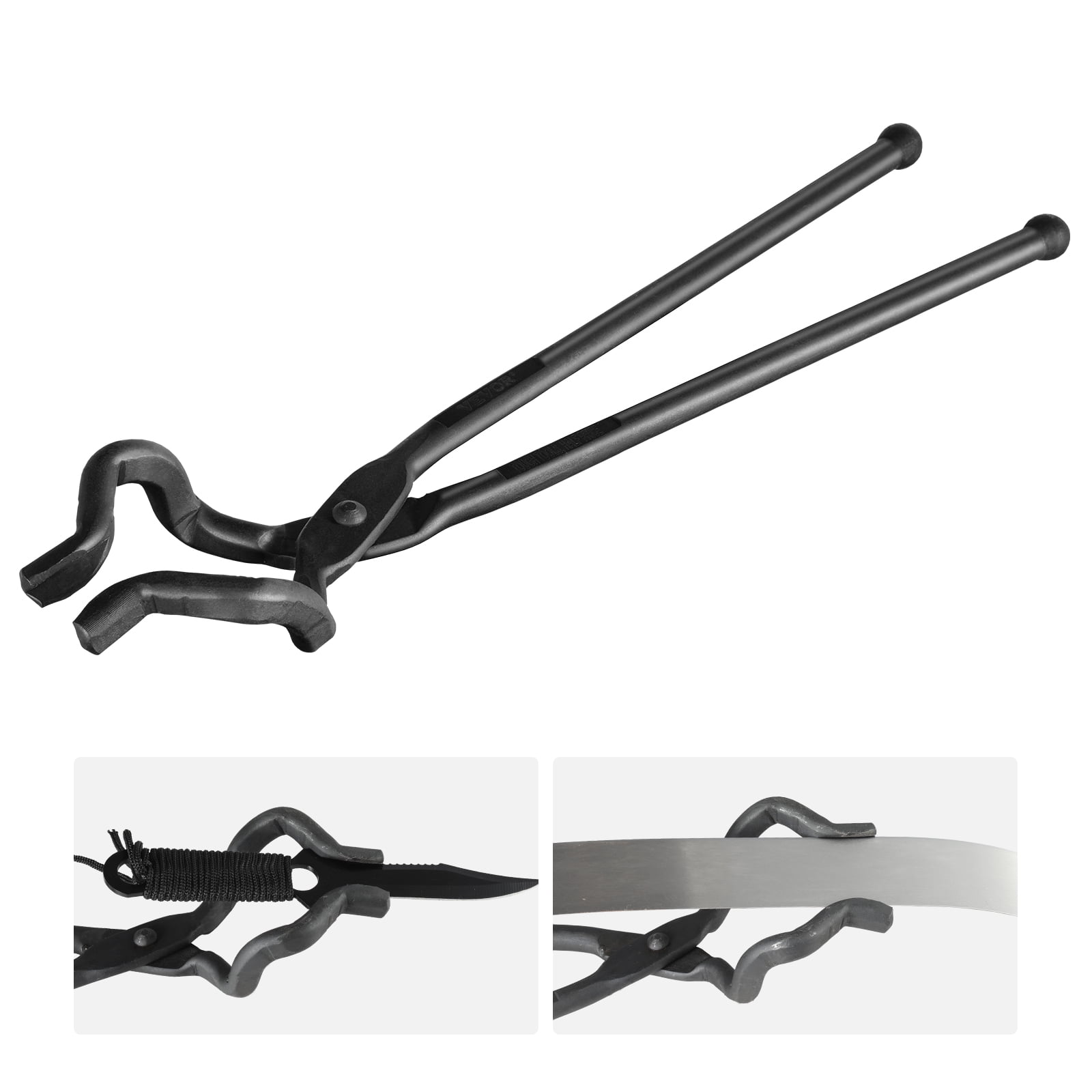VEVOR Blacksmith Tongs, 18” Z V-Bit Tongs, Carbon Steel Forge Tongs ...