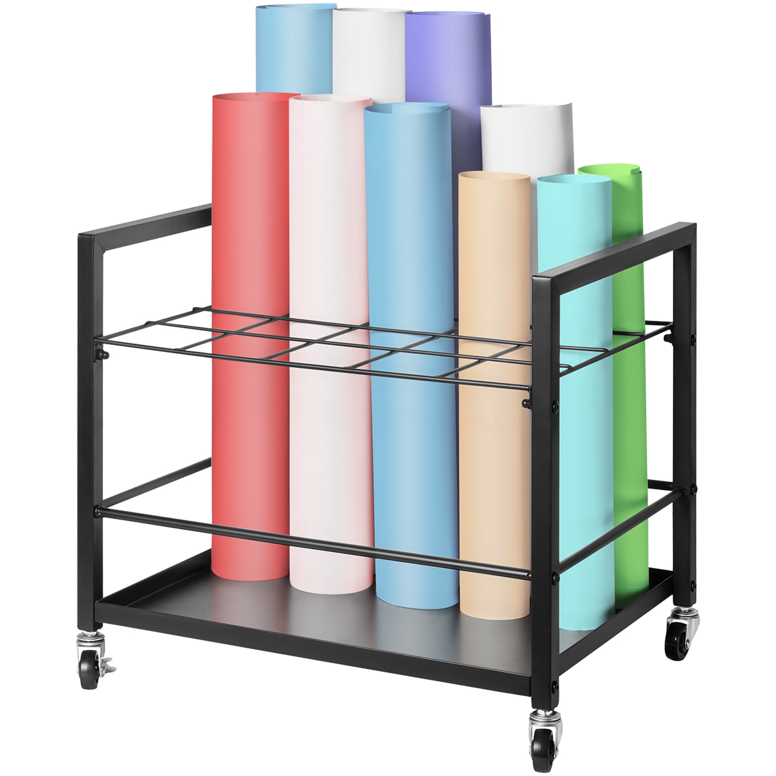 VEVOR Blueprint Storage Rack, 20 Slots Blueprint Holder with Wheels ...