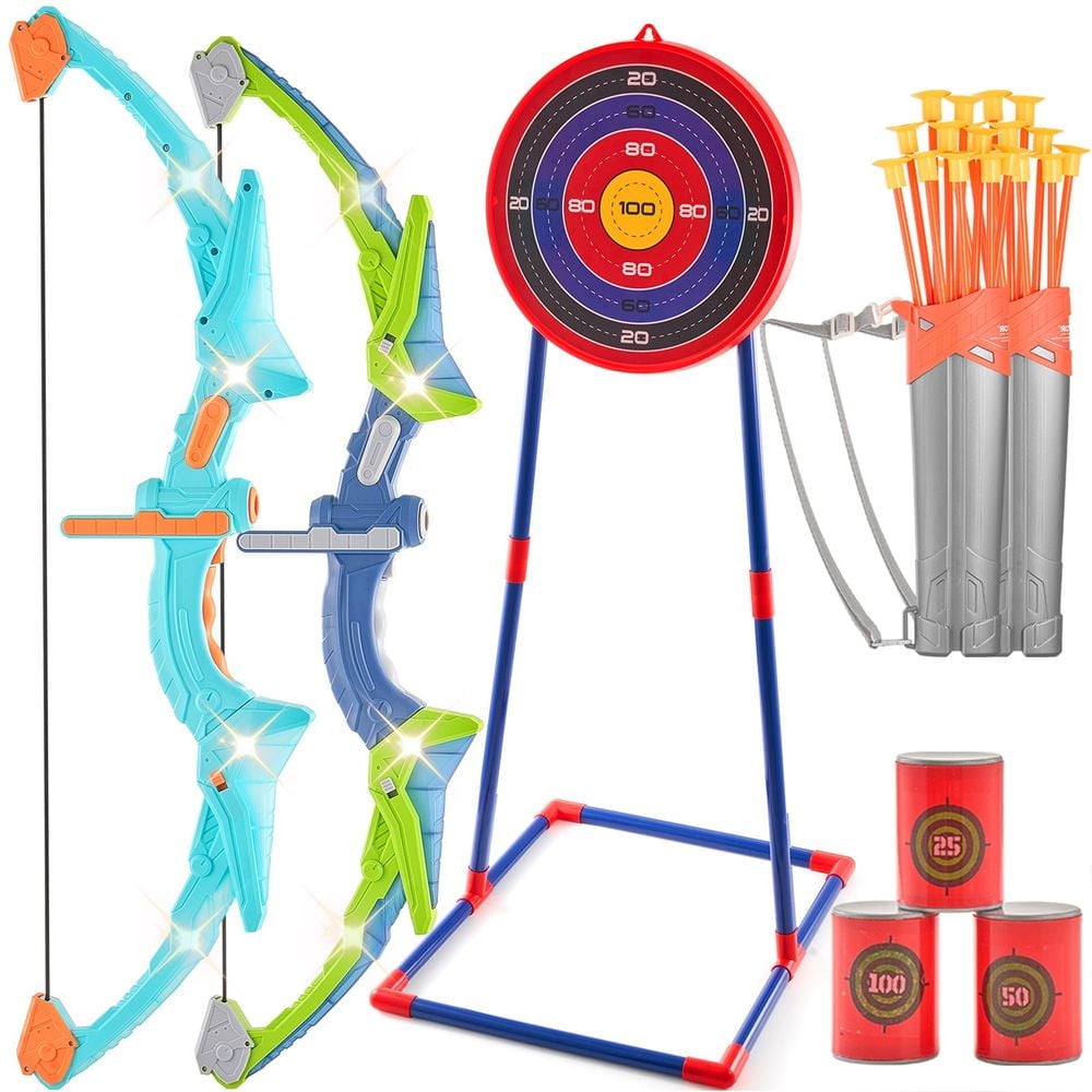 VEVOR Bow and Arrow Set for Kids, 2 Pack LED Light Up Archery Set with ...