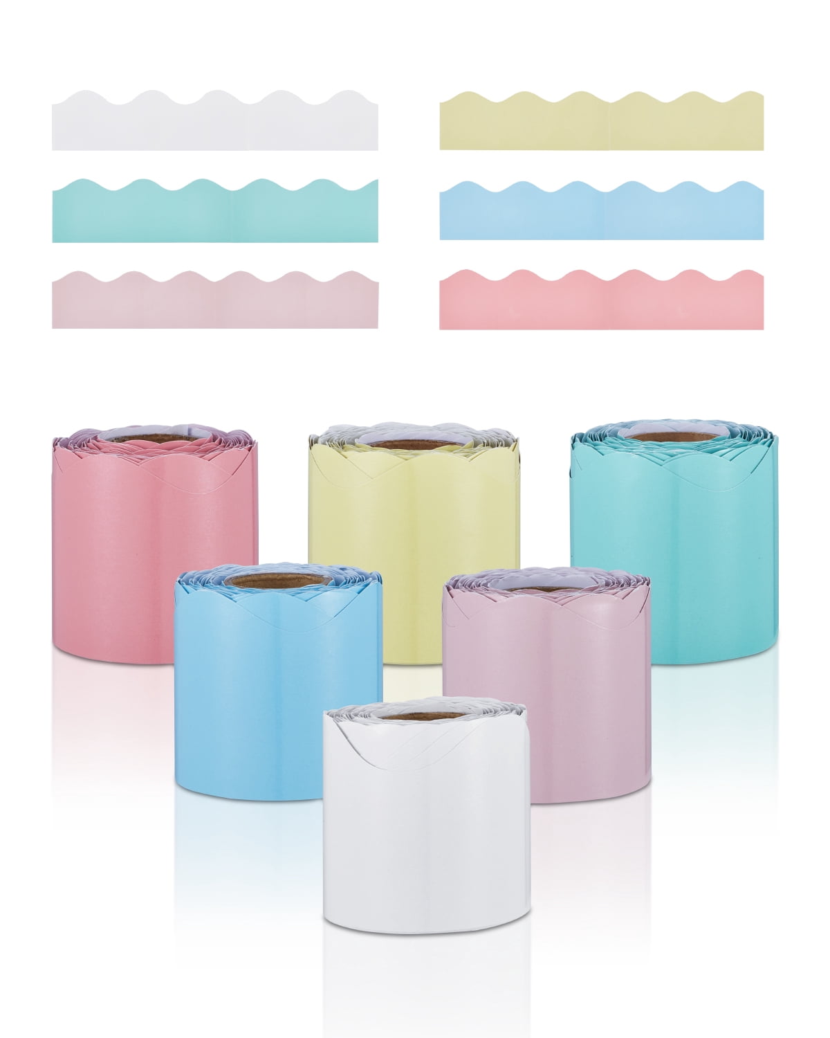 VEVOR Bulletin Board Borders, 6 Rolls 32.8 Feet Scalloped Bulletin ...