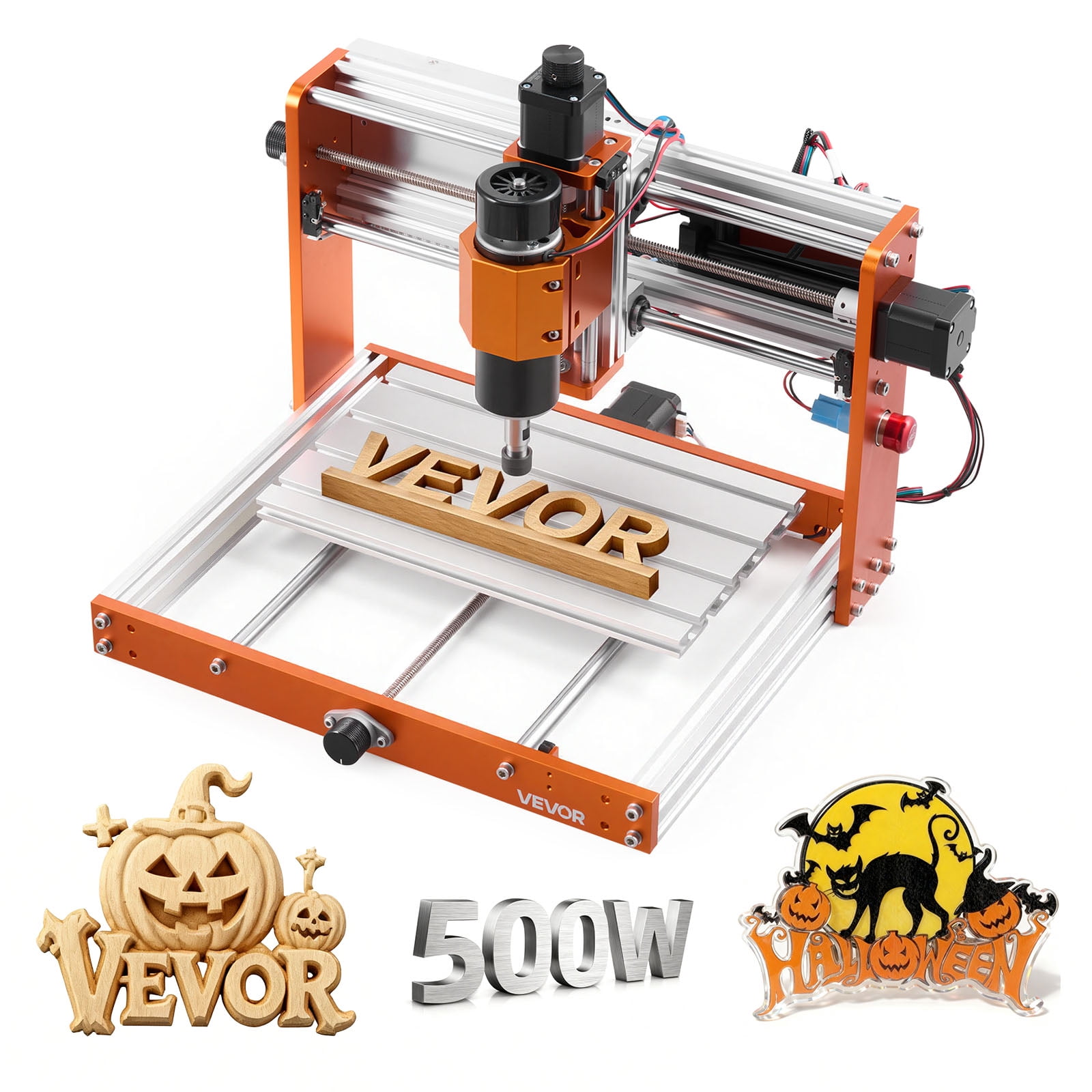 VEVOR CNC Router Machine, 500W Spindle, 3-Axis Wood Engraving Milling ...