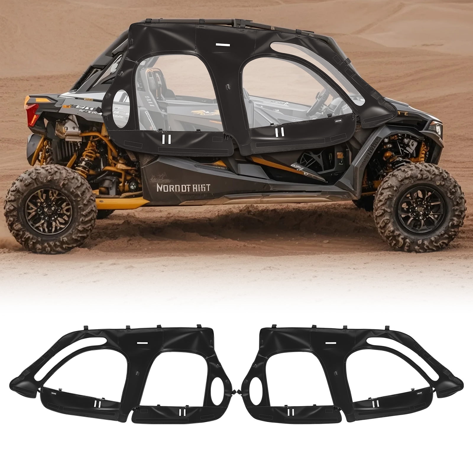 VEVOR Cab Enclosure Upper Doors, Compatible with Polaris RZR XP4 1000 ...