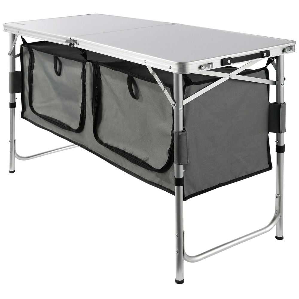 VEVOR Camping Kitchen Table, Quick set-up Folding Camping Table, 3 ...