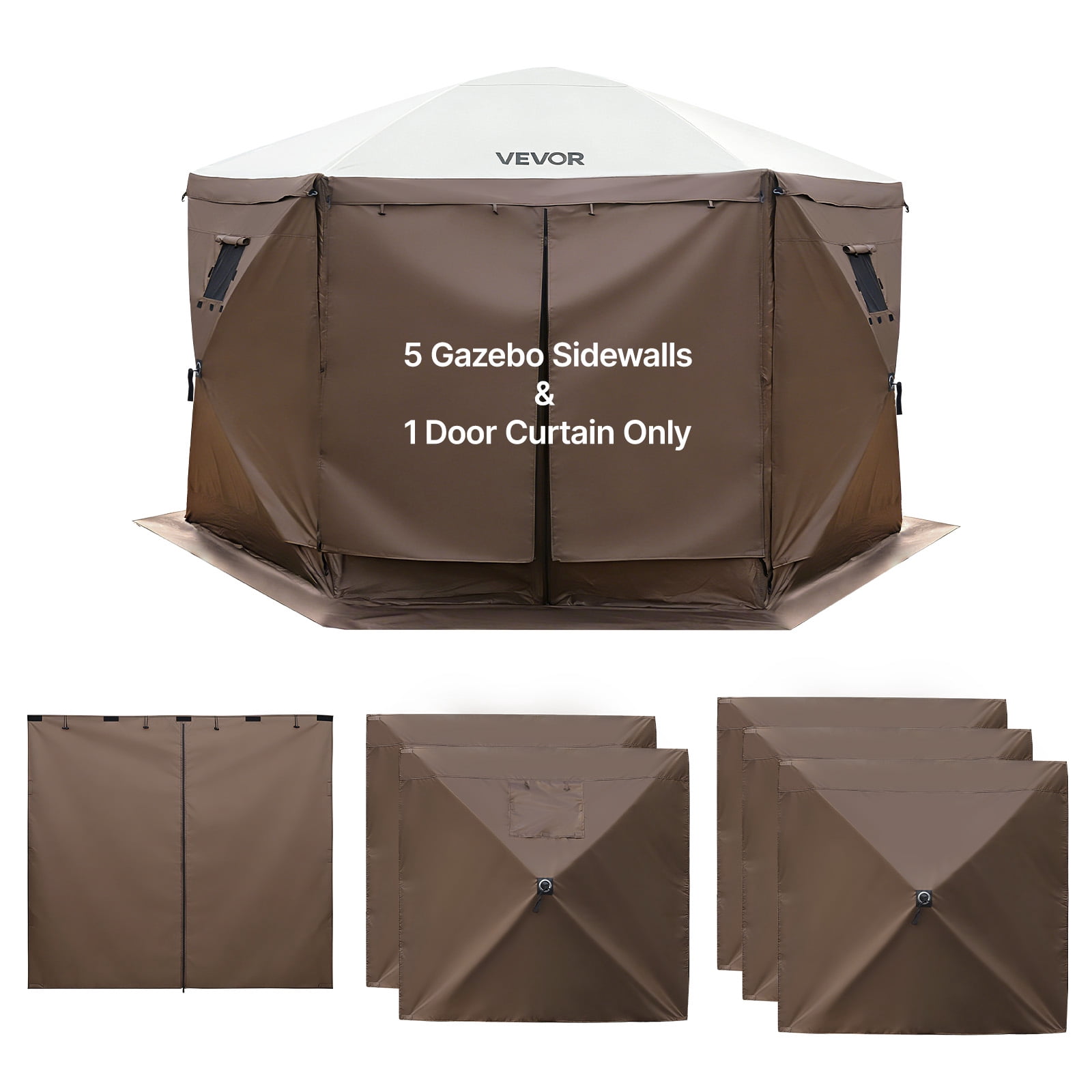 VEVOR Canopy Sidewalls, 5.67 x 4.85 ft, Canopy Tent Walls with ...