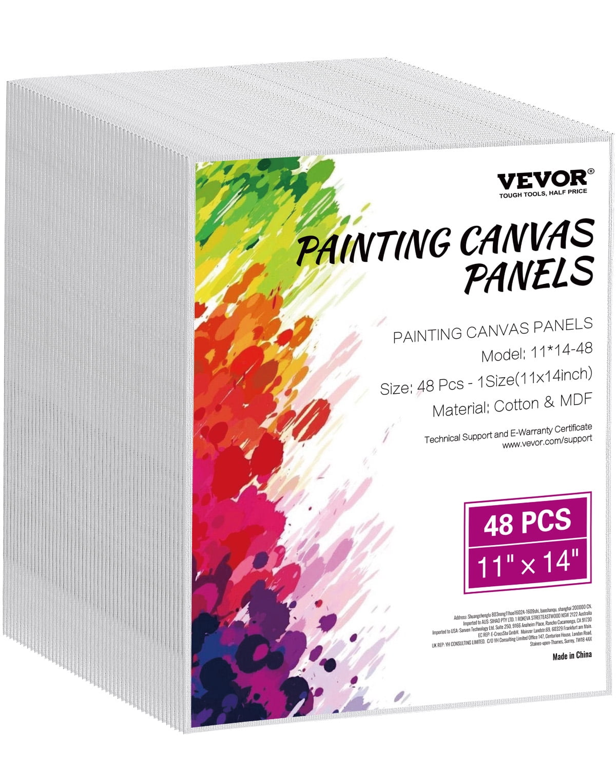 VEVOR Canvas Boards for Painting, 11 x 14 Inch White Canvases for ...