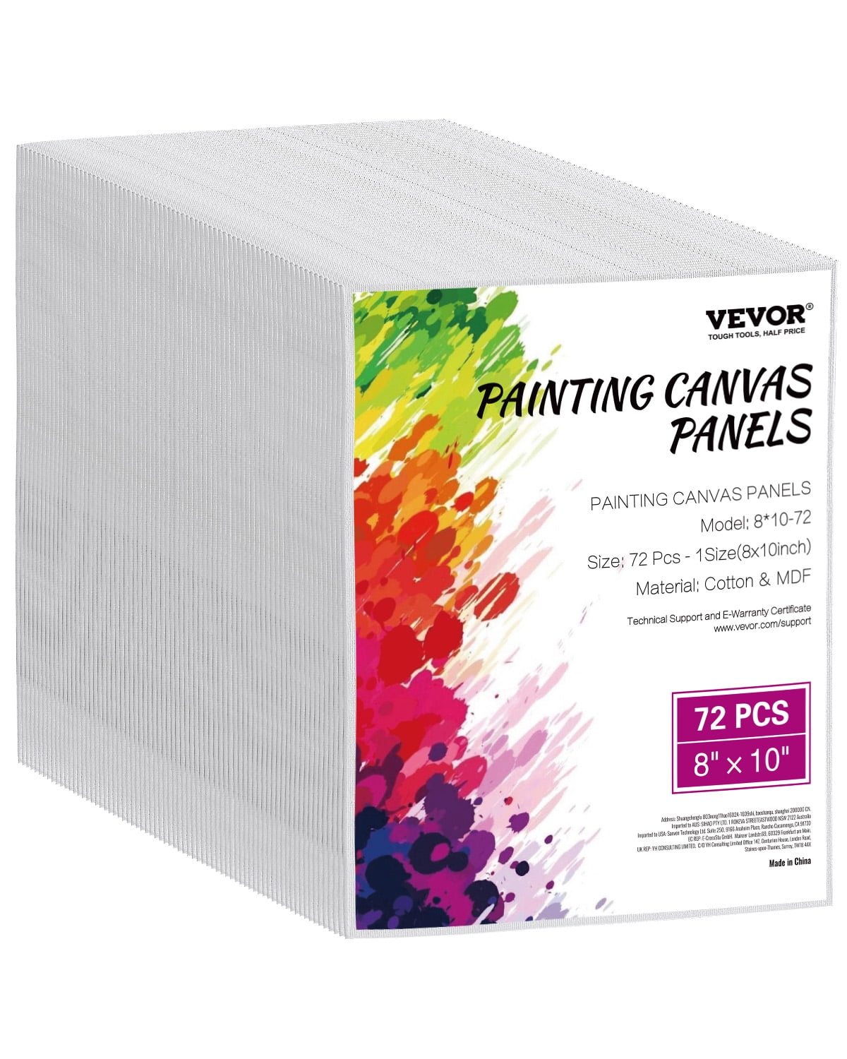 VEVOR Canvas Boards for Painting, 8 x 10 Inch White Canvases for ...