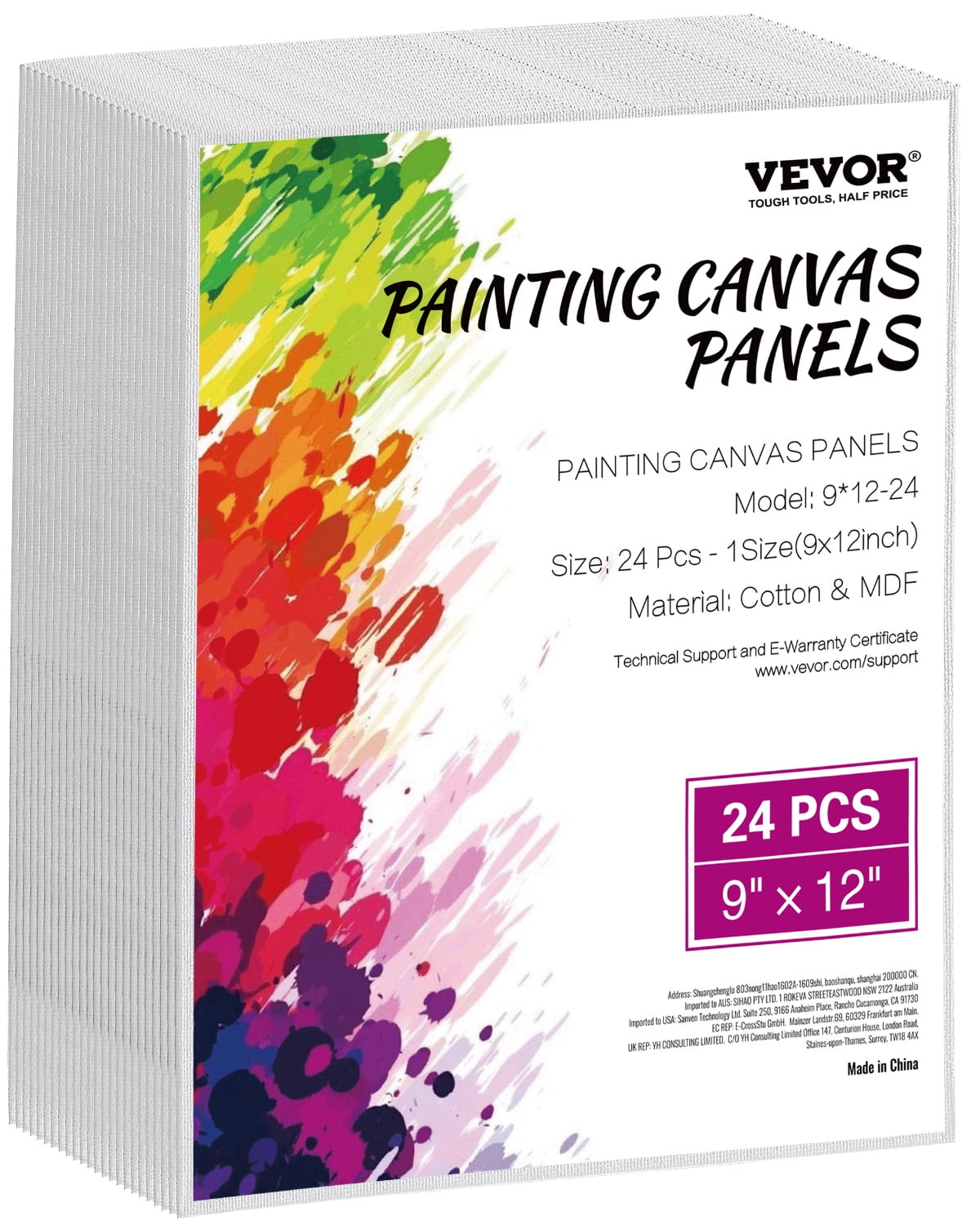 VEVOR Canvas Boards for Painting, 9 x 12 Inch White Canvases for ...