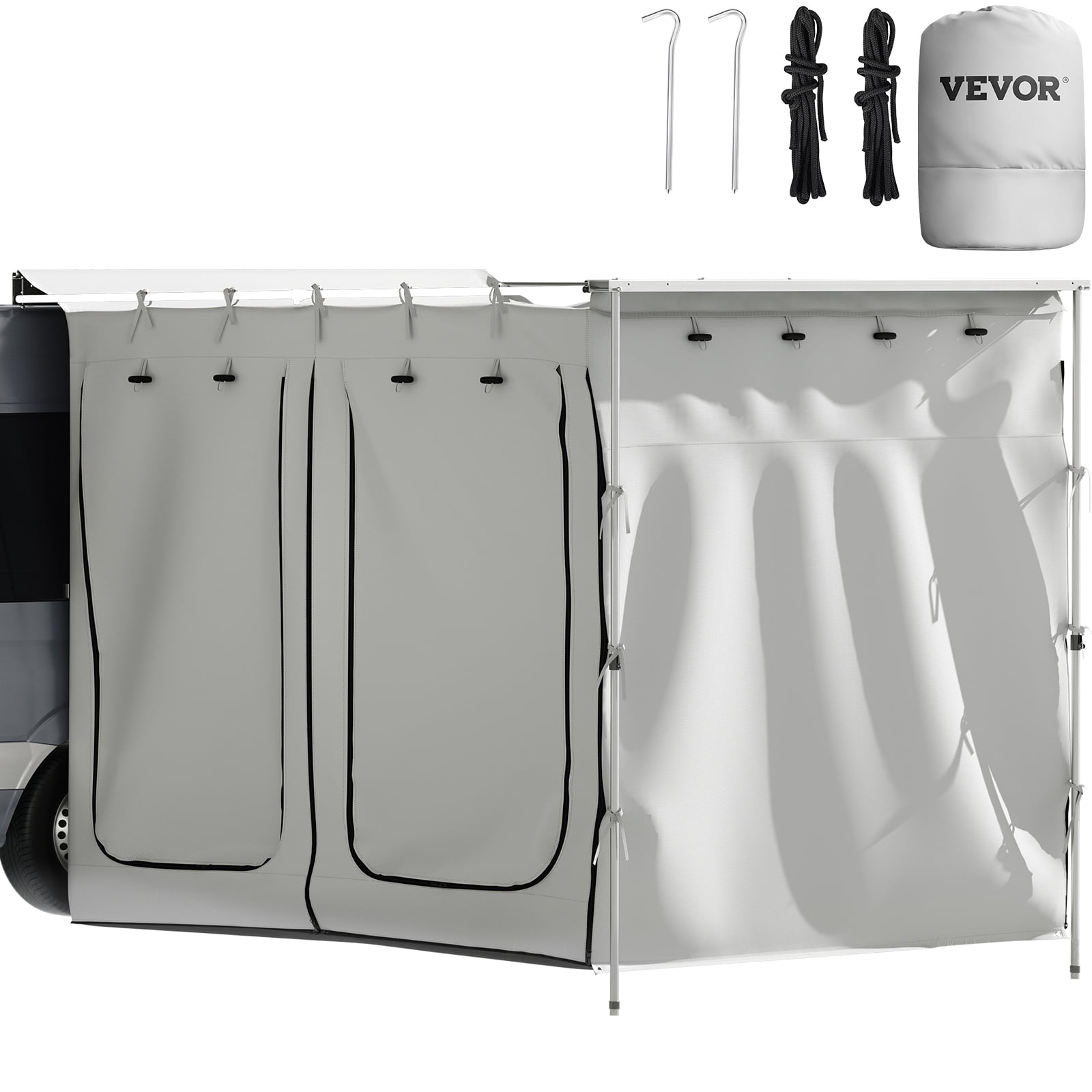 VEVOR Car Awning Room 8.2' x 6.5' 300D Oxford Tent with PVC Floor and ...