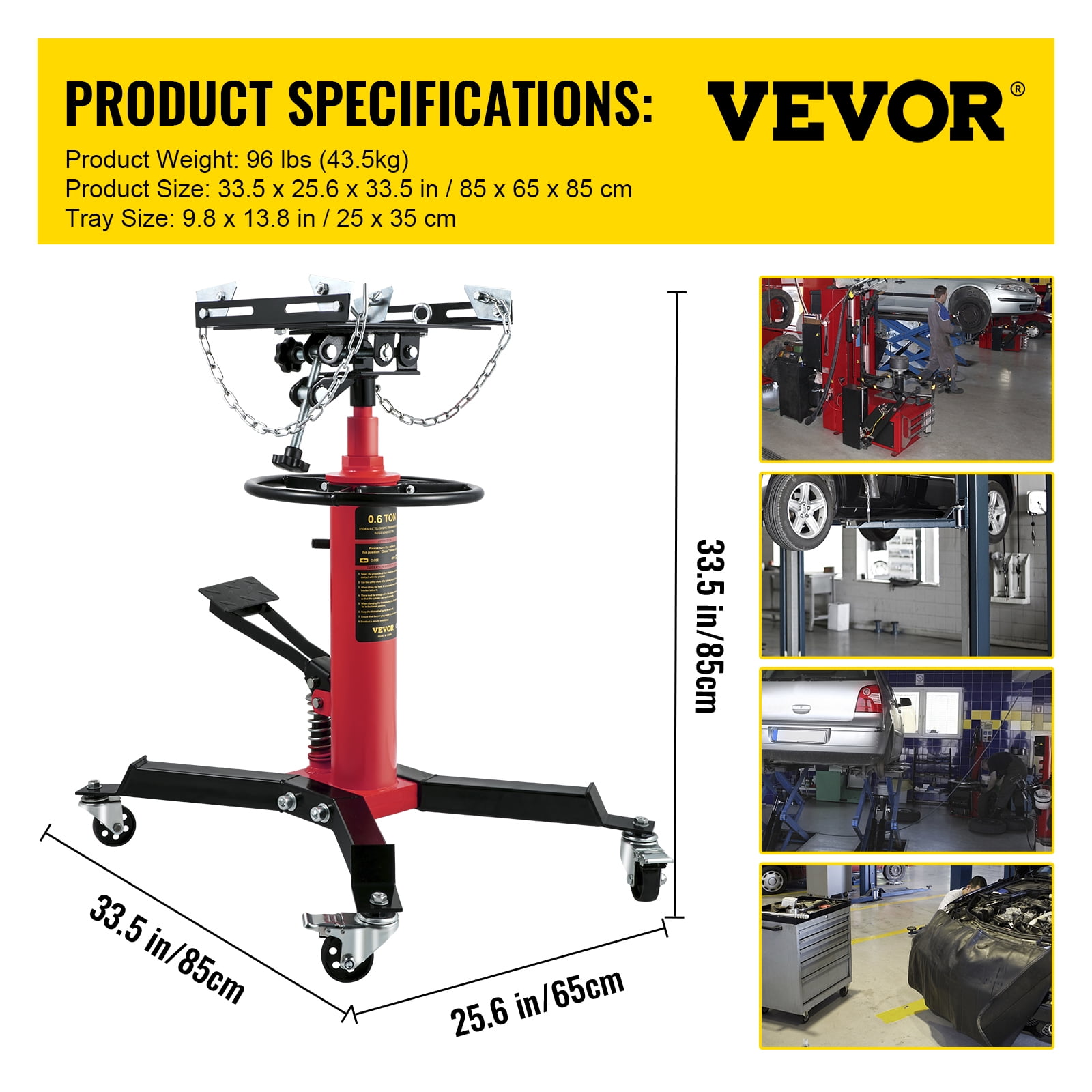 VEVOR Car Lift Jack Hydraulic Telescopic Transmission Jack Floor Jack ...