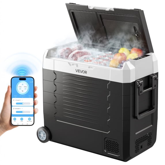 VEVOR, Car Refrigerator, EA55-D, 58QT/55L Dual Zone Portable Cooler ...