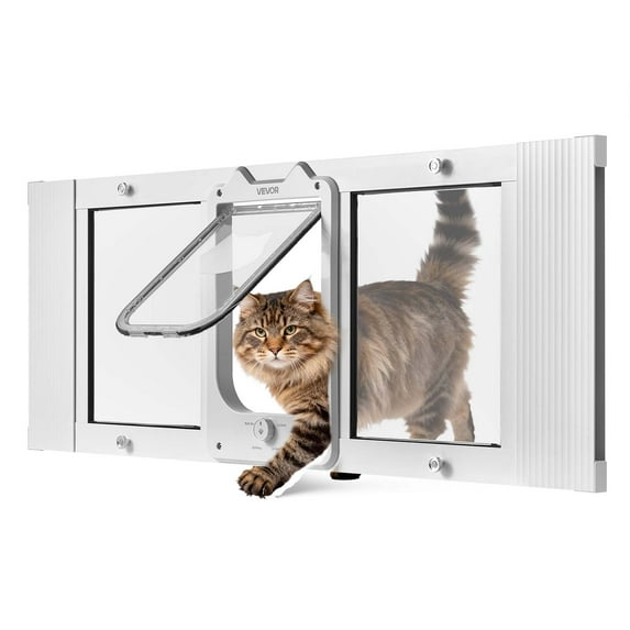 VEVOR Cat Door for Window, Adjustable to Fit Window Width 35"-40", 4 ...