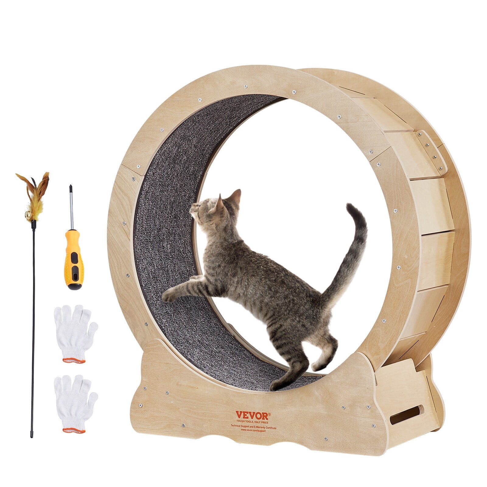 VEVOR Cat Exercise Wheel Large Cat Treadmill Wheel for Indoor Cats 29.5 ...