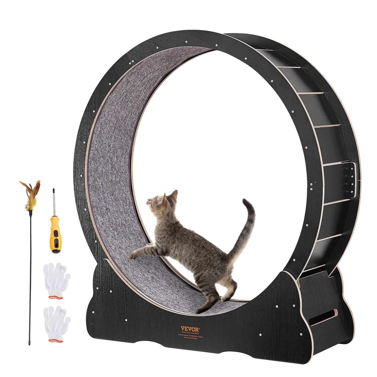 VEVOR Cat Exercise Wheel Large Cat Treadmill Wheel for Indoor Cats 43.3 ...