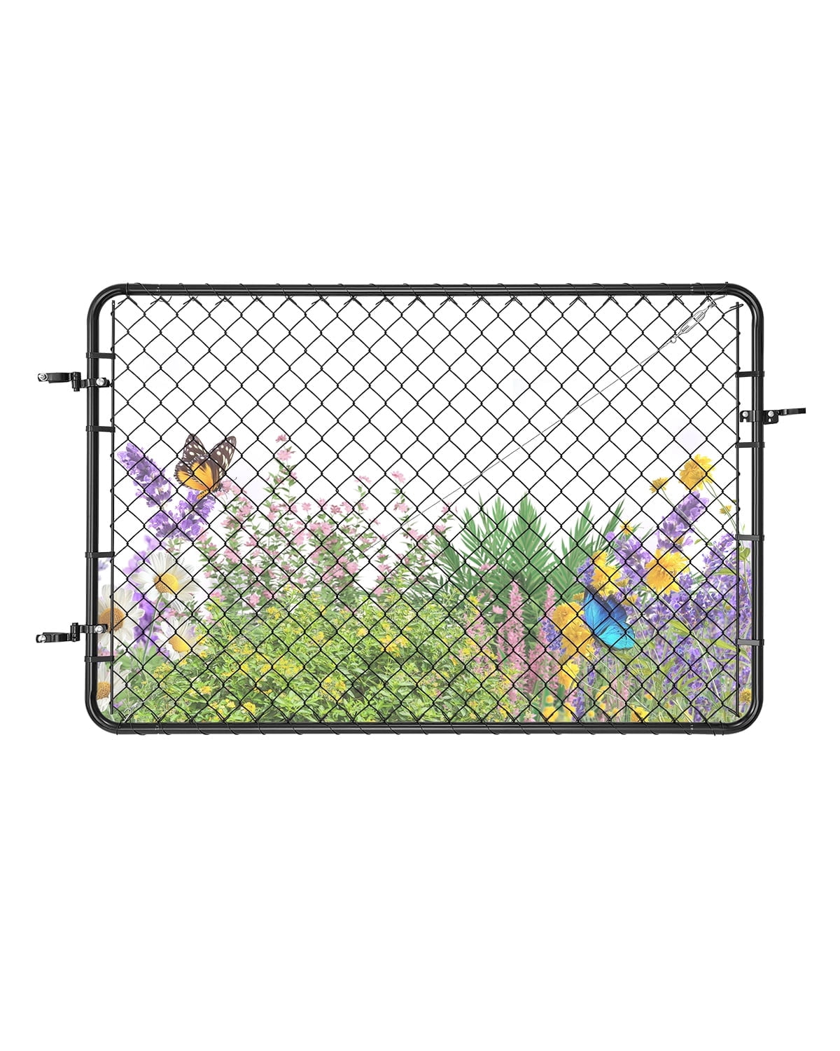 VEVOR Chain Link Fence Gate,72 x 48 in, Adjustable Chain Link Fence ...