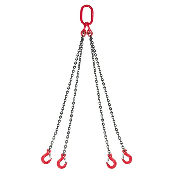 VEVOR Chain Sling, 1/4 in x 5 ft Lifting Chains with 4 Leg Grab Hooks ...