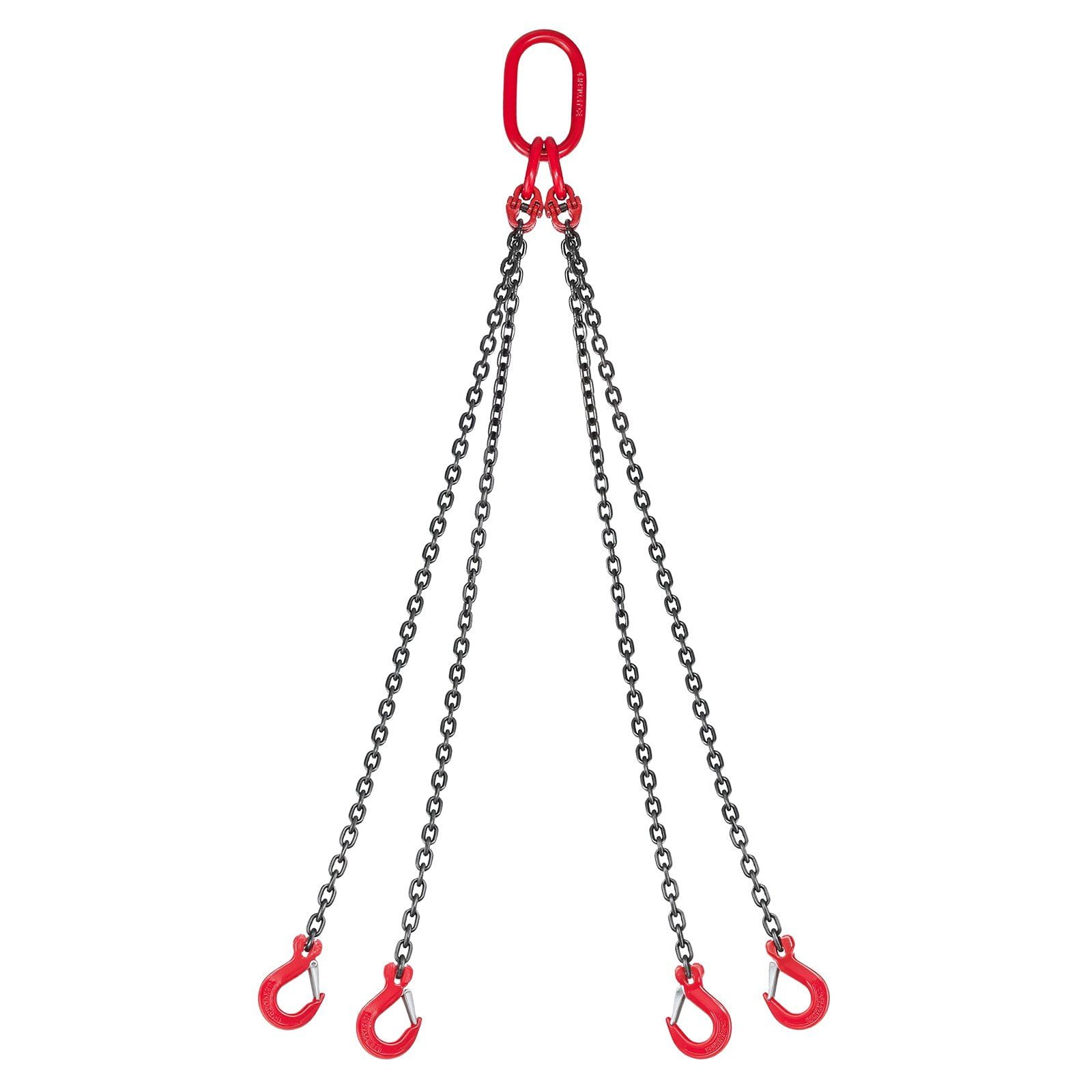 VEVOR Chain Sling, 1/4 in x 5 ft Lifting Chains with 4 Leg Grab Hooks ...