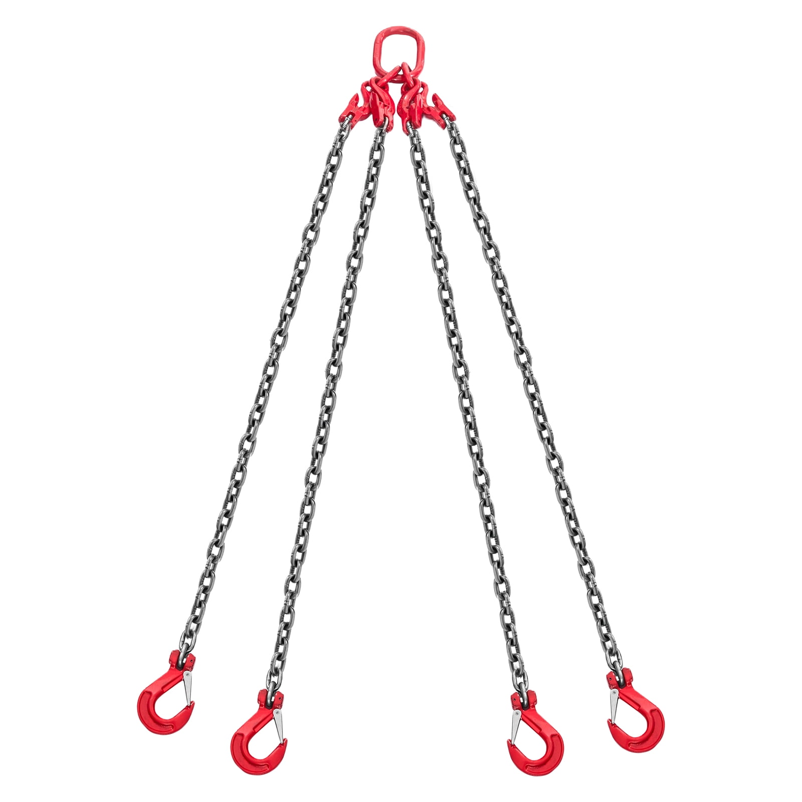 VEVOR Chain Sling, 3/8 in x 10 ft Lifting Chains with 4 Leg Grab Hooks ...