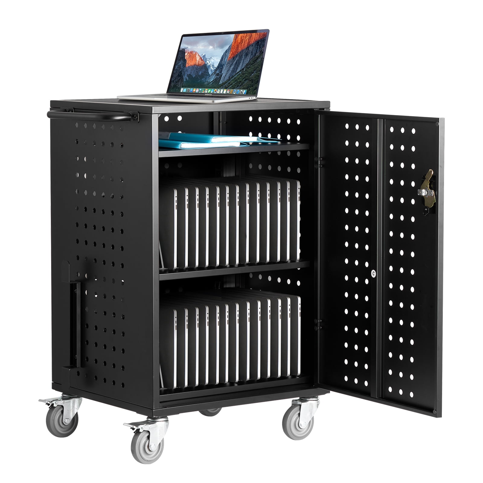 VEVOR Charging Cart, 32 Device Mobile Charging Station, Up to 15.6 in ...