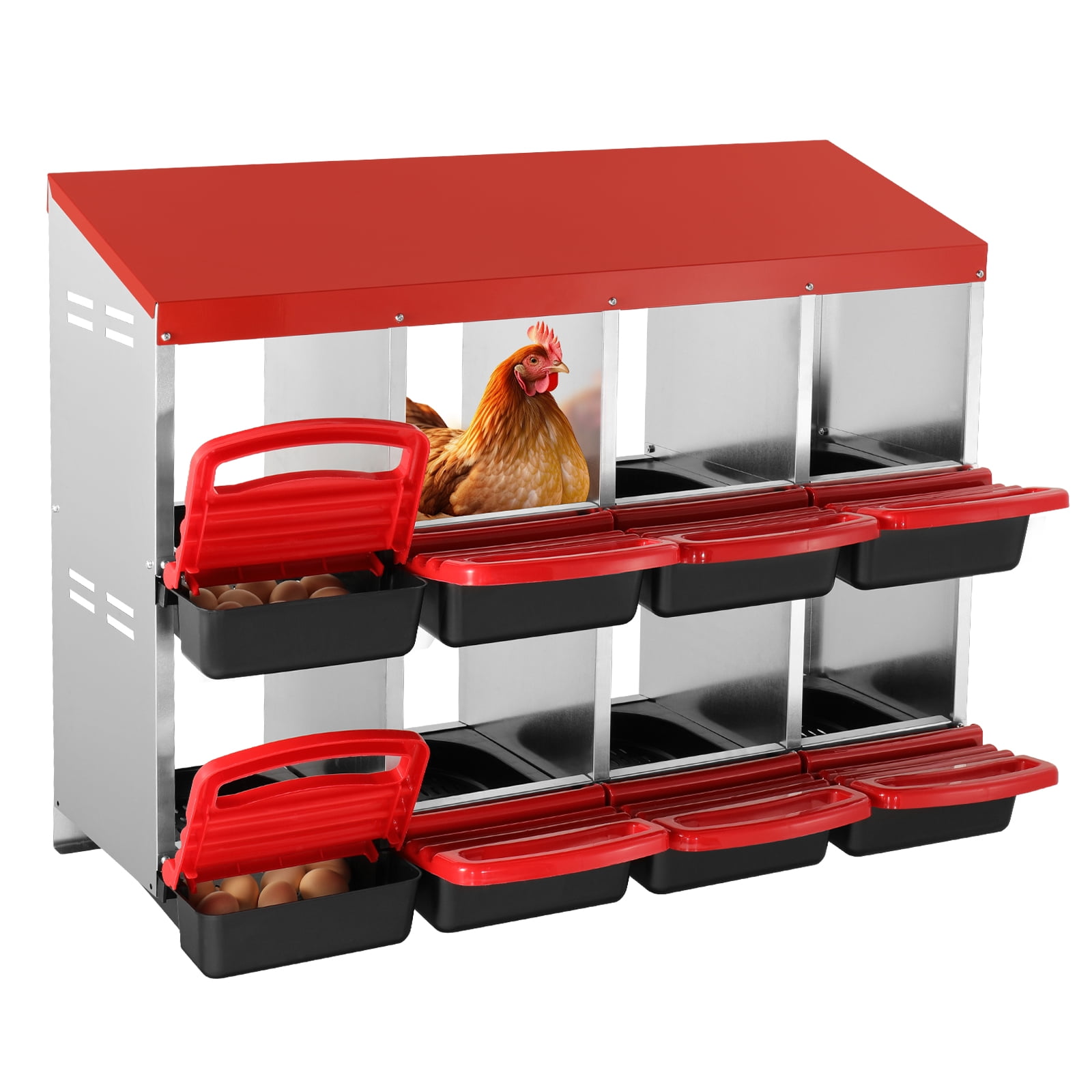 VEVOR Chicken Nest Box, 8-Compartment, 30 to 45 in Stable & Corrosion ...