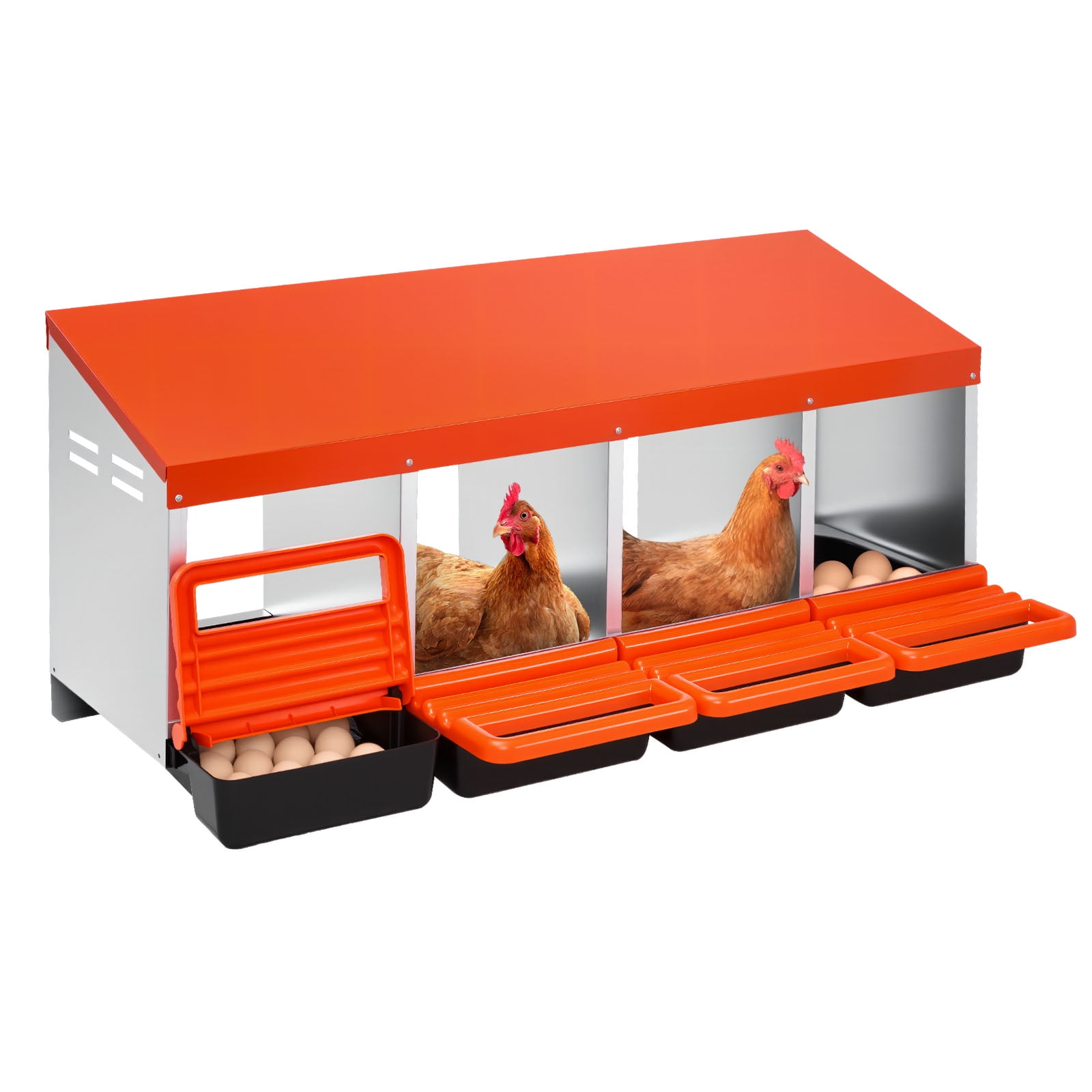 VEVOR Chicken Nesting Boxes, 4 Compartments, Metal Egg Laying Boxes ...