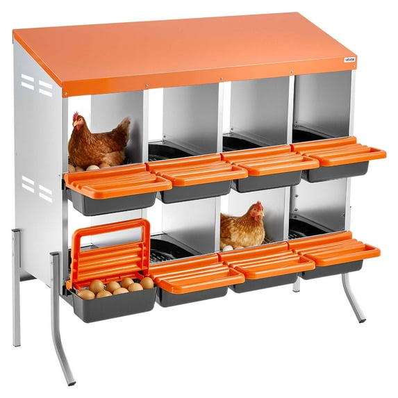 VEVOR Chicken Nesting Boxes, 8 Compartments, with Support Legs, Easy ...