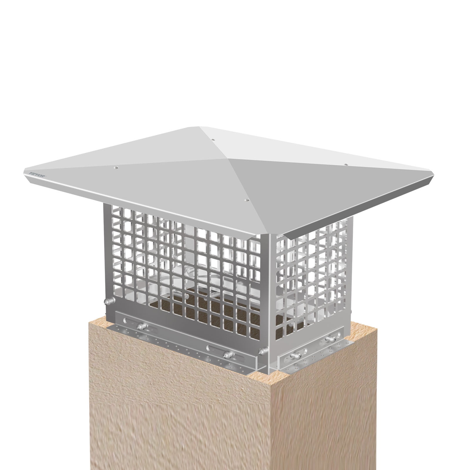 VEVOR Chimney Cap, 8" x 13" Flue Caps, 304 Stainless Steel Fireplace ...
