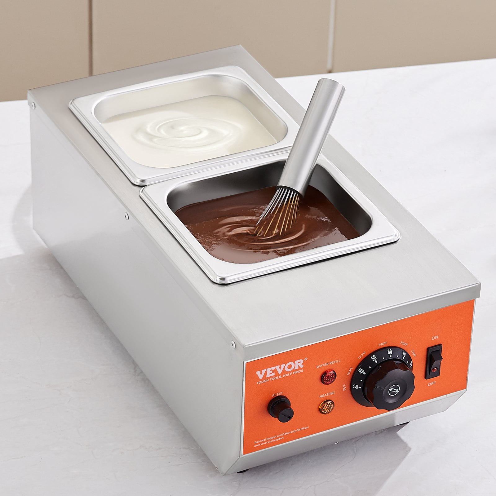 VEVOR Chocolate Tempering Machine - 9 Lbs, 2 Tanks, 800W Stainless ...