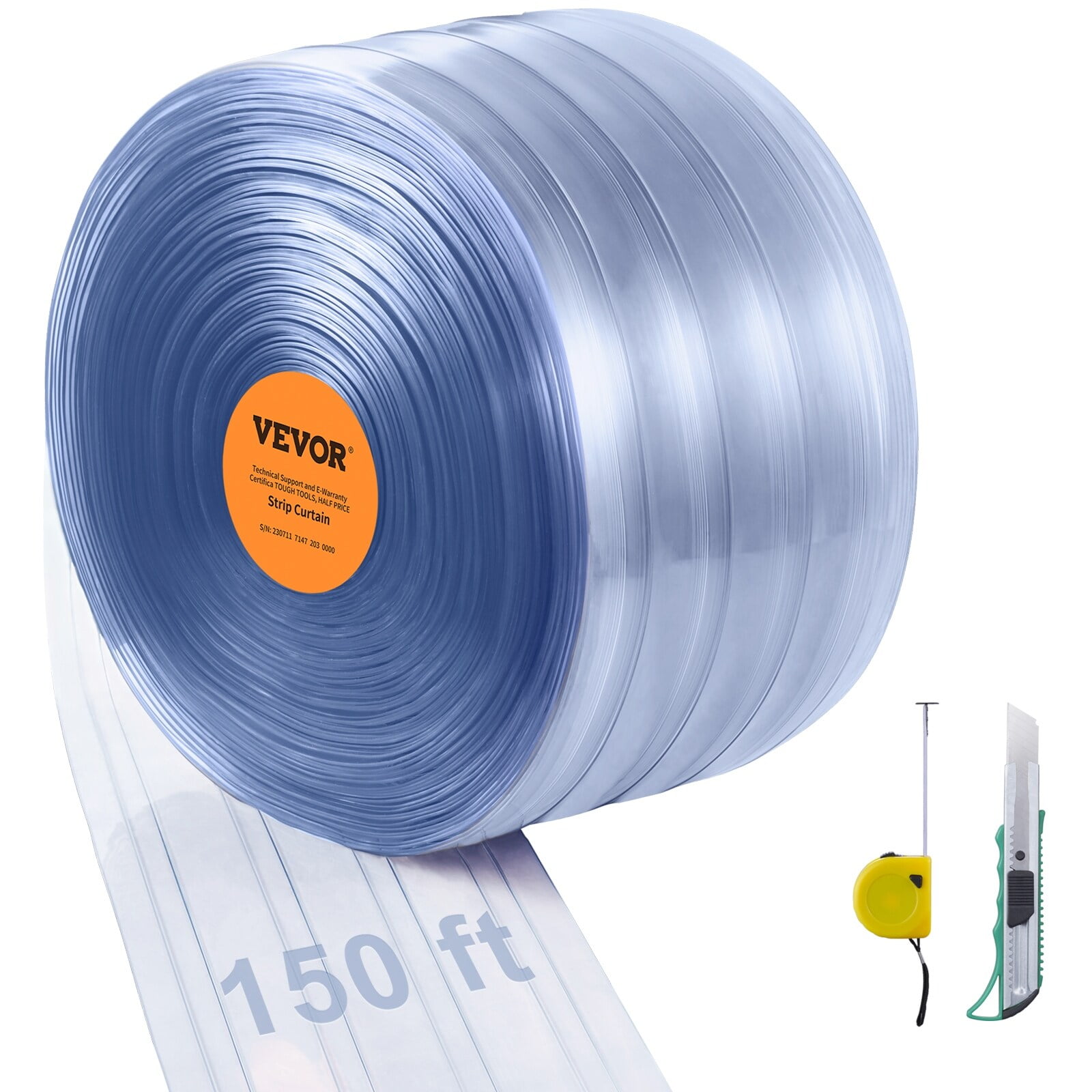 VEVOR Clear PVC Bulk Roll Strip Curtain, Plastic Door Strips for ...