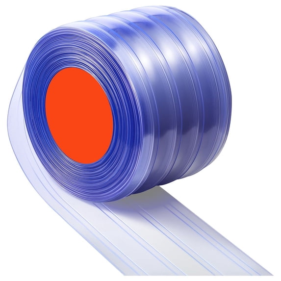VEVOR Clear PVC Strip Curtain, 50 ft Length x 8 in Width, Ribbed ...