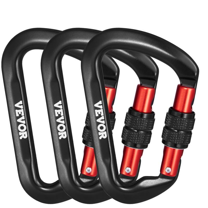 VEVOR Climbing Carabiner Clips, 3 PCS Heavy Duty Caribiner ...