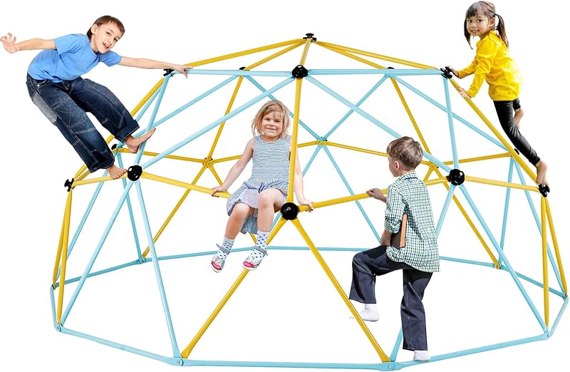 VEVOR Climbing Dome, 10FT Geometric Dome Climber with Hammock and Swing ...