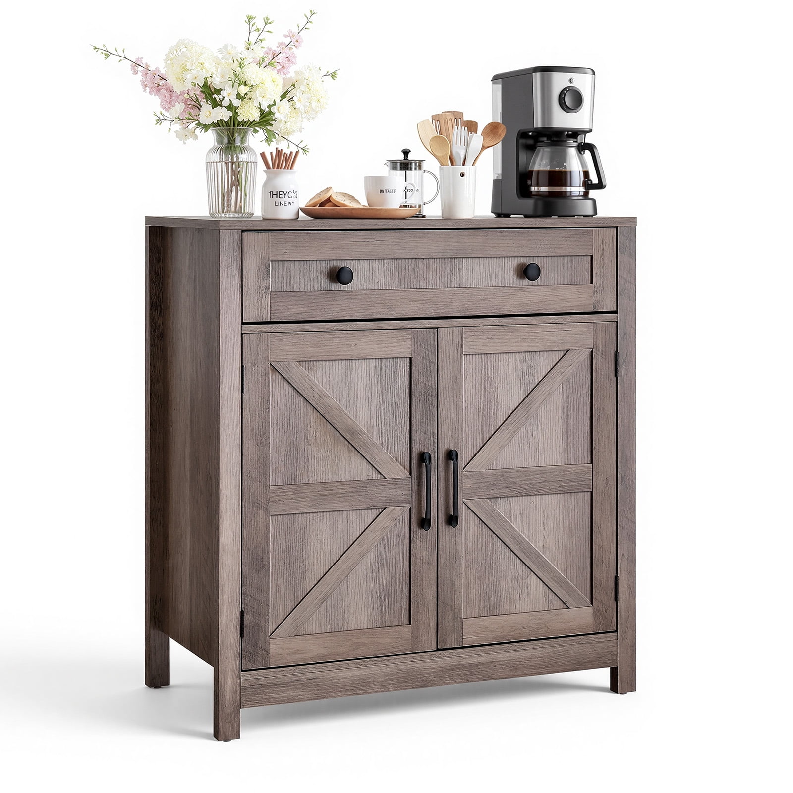 VEVOR Coffee Bar Cabinet, Farmhouse Coffee Bar Table with Drawer ...