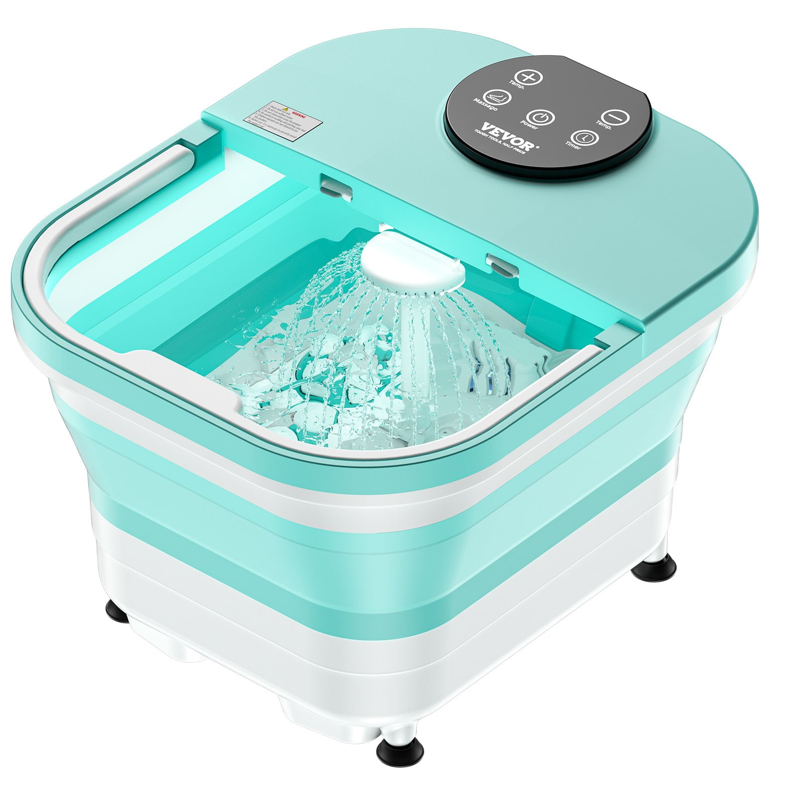 VEVOR Collapsible Foot Spa Bath Massager – Heated Pedicure Tub with ...