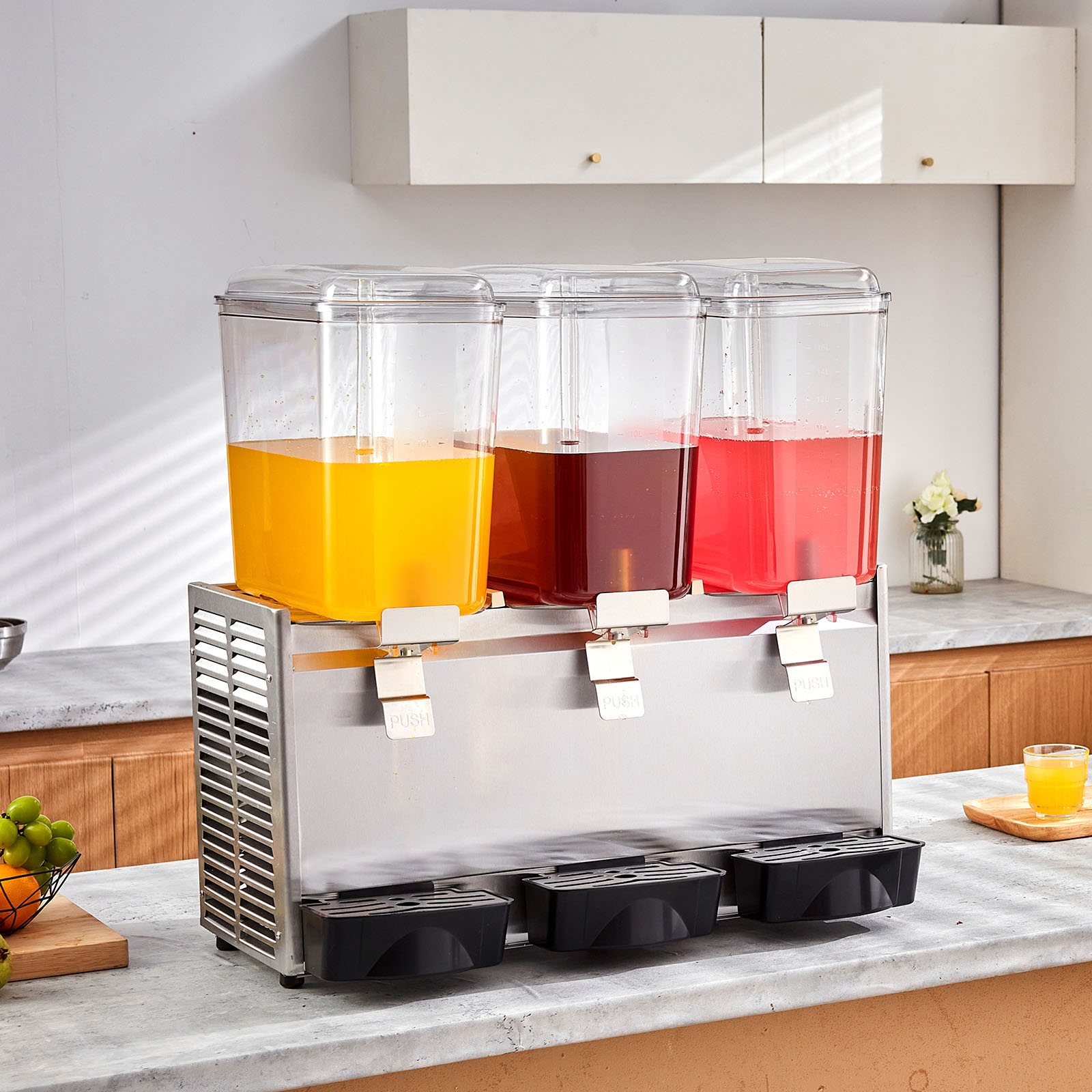 VEVOR Commercial Beverage Dispenser, 9.5 Gallon, 2 Tanks, Thermostat ...