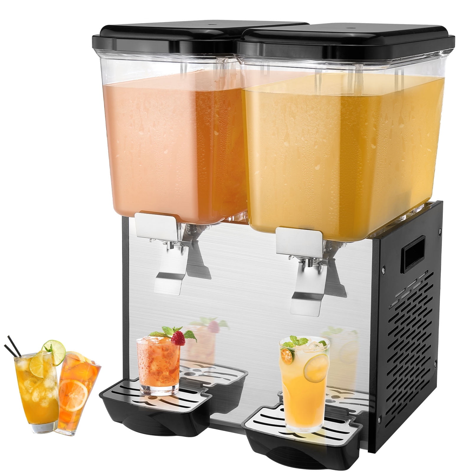 VEVOR Commercial Beverage Dispenser, 2 Tanks 18 L / 19 QT Per Tank ...