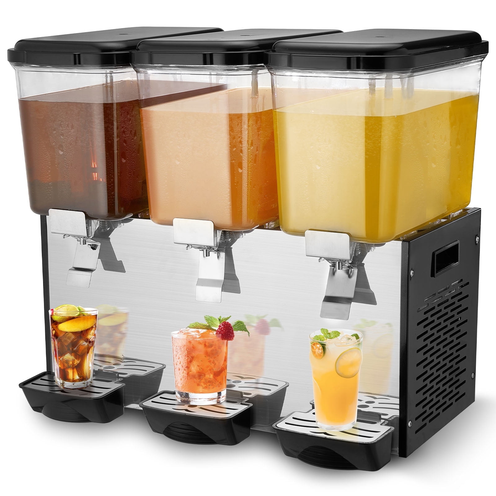 VEVOR Commercial Beverage Dispenser, 3 Tanks 18 L / 19 QT Per Tank ...