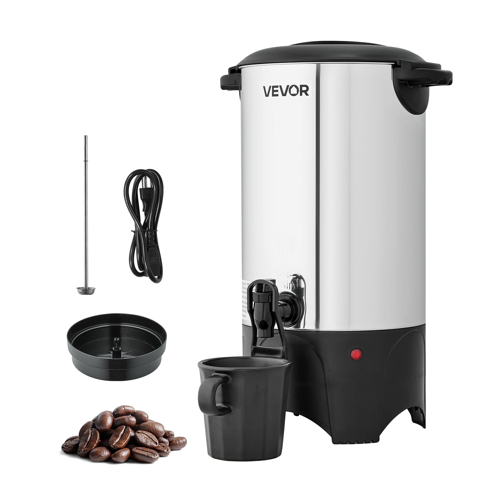 VEVOR Commercial Coffee Urn, 40 Cup 6 L Hot Beverage Dispenser with ...