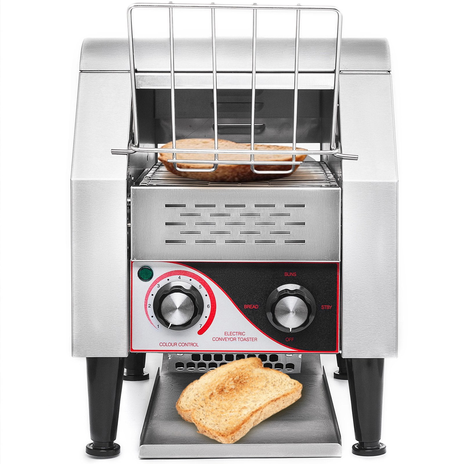VEVOR Commercial Conveyor Toaster 150 Slices per Hour, 1340W Stainless ...