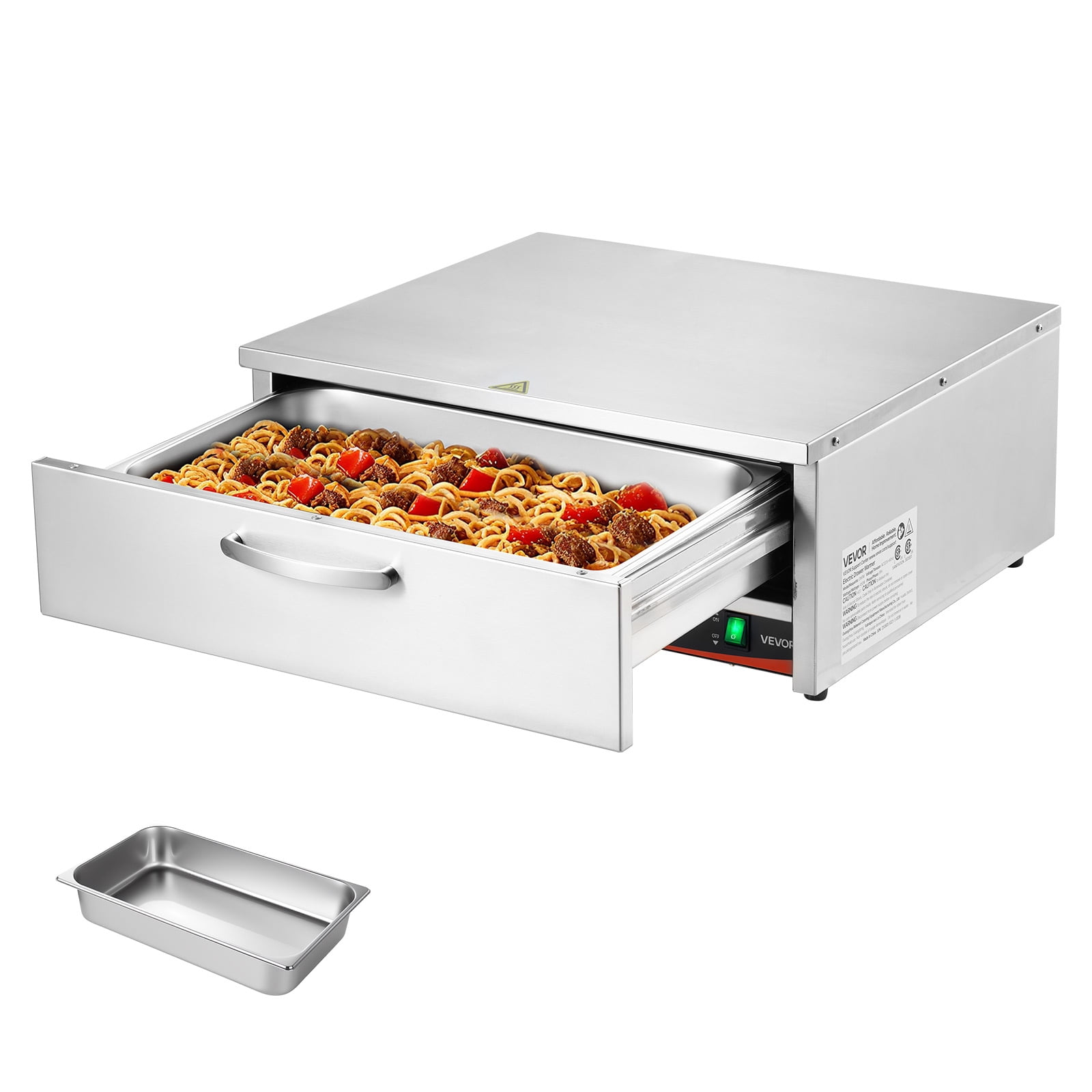 VEVOR Commercial Electric Drawer Warmer, Single-Drawer Stainless Steel ...