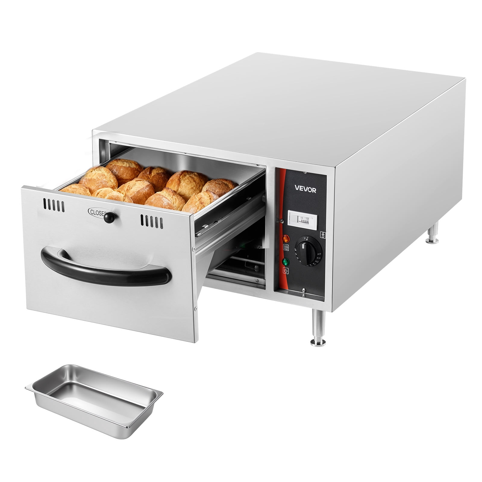 VEVOR Commercial Electric Drawer Warmer, Single-Drawer Stainless Steel ...